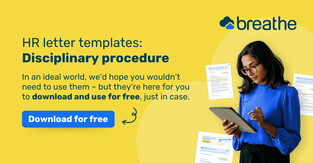 HR disciplinary procedure guide & template | Breathe
