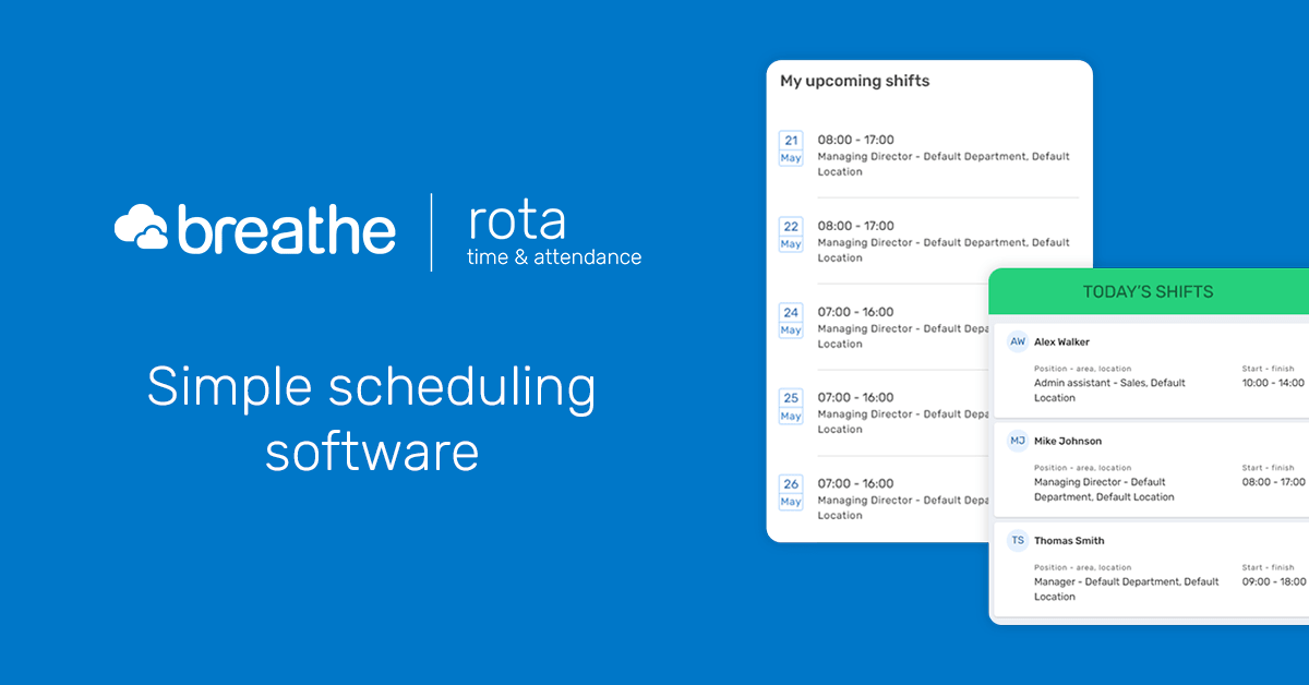 Staff Rota Scheduling | Rota Management Software | Breathe